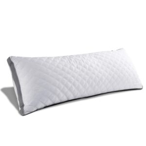 oubonun premium adjustable loft quilted body pillows - firm and fluffy - quality plush - down alternative - head support pillow - 21"x54"