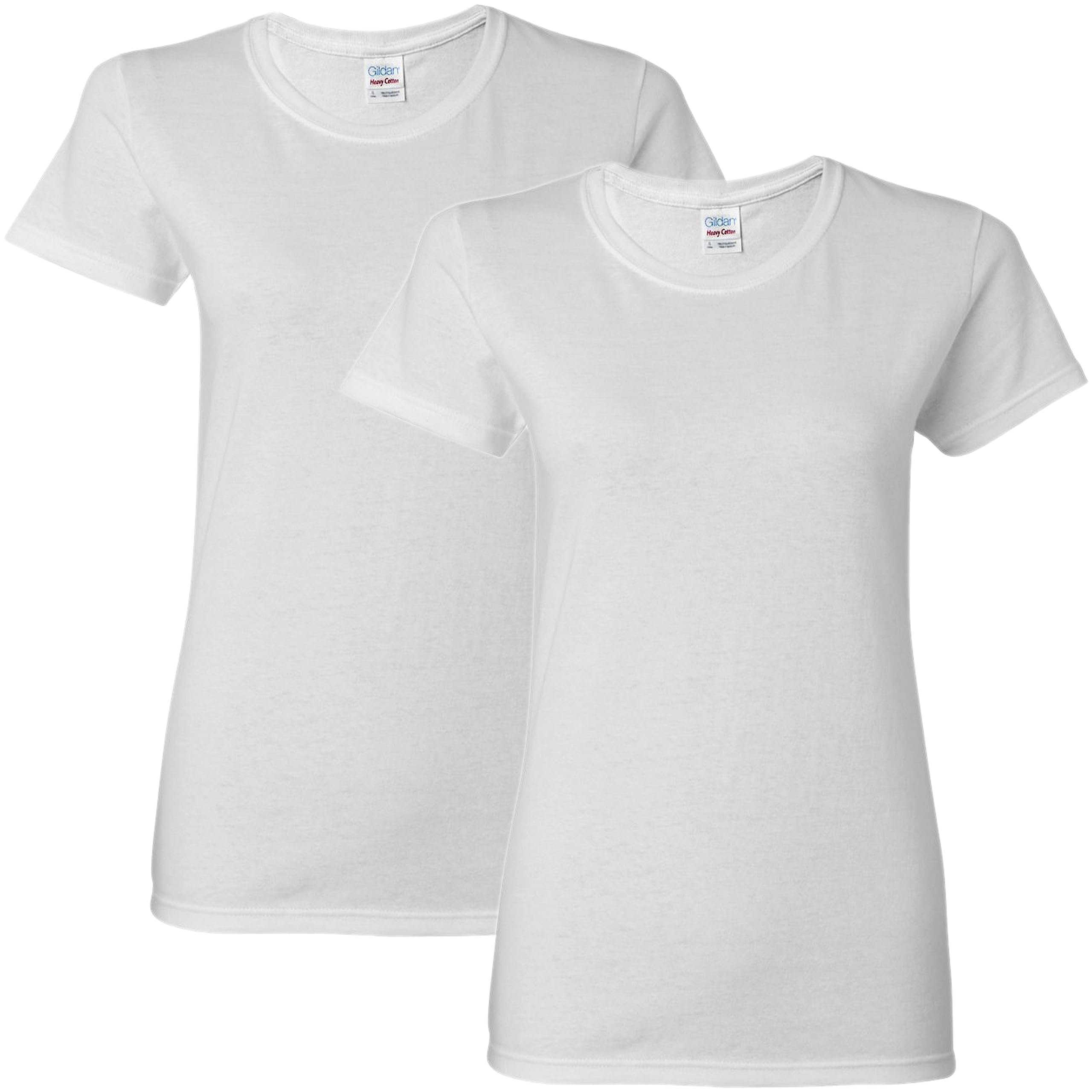 Gildan Women's Heavy Cotton T-Shirt, Style G5000L, 2-Pack, White, X-Large