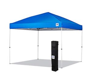 e-z up env3wh10rb, 10' x 10', roller bag, 4-piece spike set, recreational grade royal blue top new envoy ez up instant canopy shelter tent, 10' by 10'