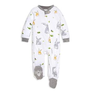 burt's bees baby sleep and play pjs, 100% organic cotton one-piece zip front romper jumpsuit pajamas