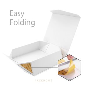 PACKHOME 16.3x14.2x5 Inches, 3 Extra Large Gift Boxes with Lids, Gift Boxes for Clothes and Large Gifts (Matte White with Grain Texture)