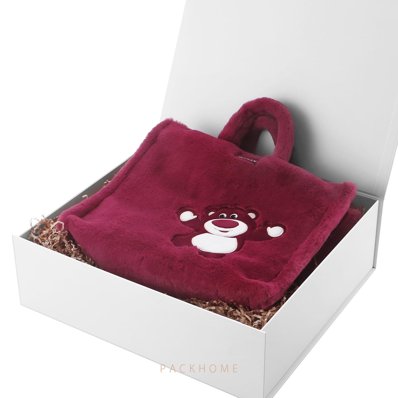 PACKHOME 16.3x14.2x5 Inches, 3 Extra Large Gift Boxes with Lids, Gift Boxes for Clothes and Large Gifts (Matte White with Grain Texture)