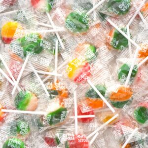 Bulk Flat Lollipops Individually Wrapped Candy - 10 lb. Assorted Candy Flavors of Mixed Fruit Suckers - Party Favors for Kids - Bulk Candy, Fine Swirl Lollipop Candy for Adults & Kids in Businesses & Schools Safety Suckers - Perfect for Parties Holidays a