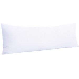 ntbay body pillowcase - brushed microfiber 20x54 pillowcase - soft, wrinkle-free, fade-resistant, stain-resistant, white body pillow cover with envelope closure - 20x54 inches, white