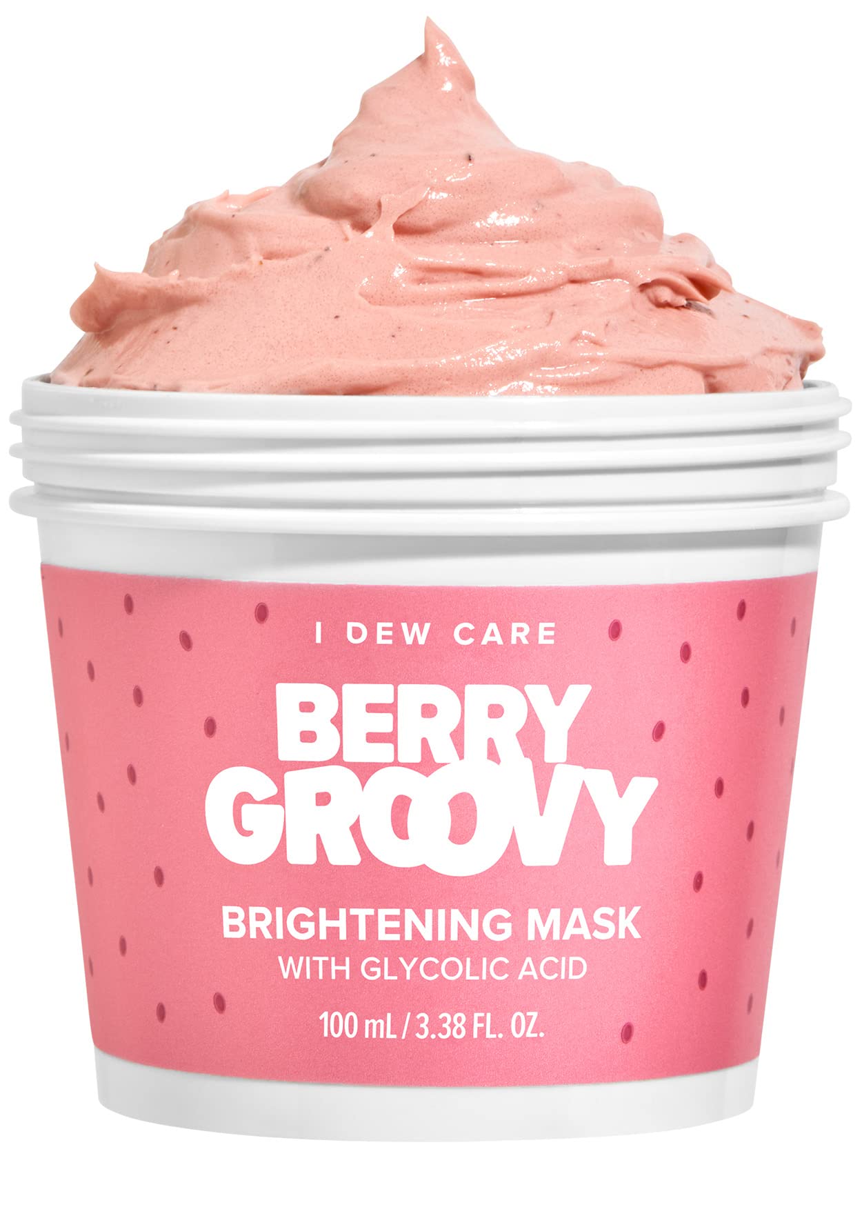 I DEW CARE Wash-Off Face Mask - Berry Groovy | Illuminate with Glycolic Acid and Raspberry, For Dry Skin, 3.38 Oz