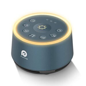 dreamegg d1 sound machine - white noise machine with baby night light for sleeping, high fidelity sounds, timer & memory feature, sound machine for baby adults, home, office, travel (navy blue)