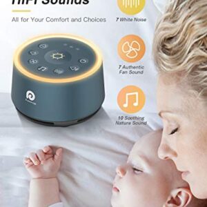 Dreamegg D1 Sound Machine - White Noise Machine with Baby Night Light for Sleeping, High Fidelity Sounds, Timer & Memory Feature, Sound Machine for Baby Adults, Home, Office, Travel (Navy Blue)