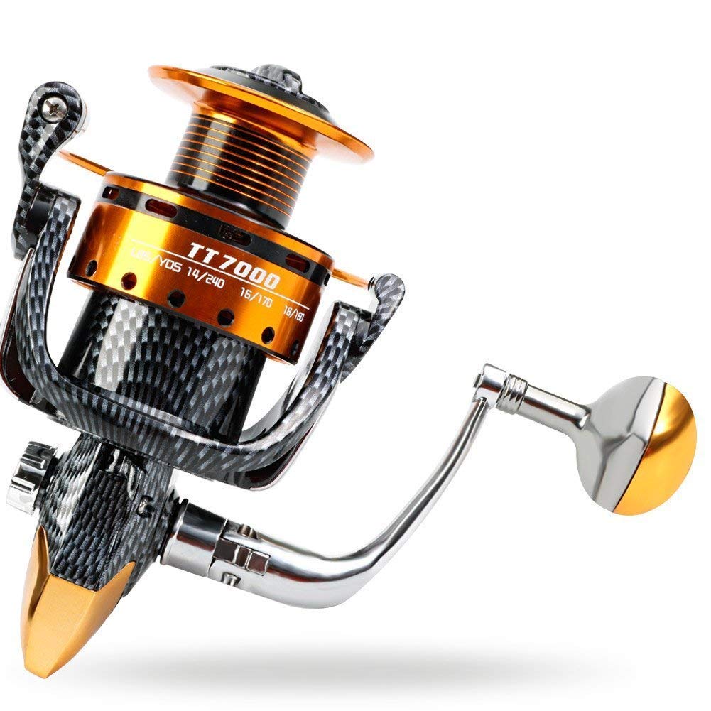 Burning Shark Fishing Reels- 12+1 BB, Light and Smooth Spinning Reels, Powerful Carbon Fiber Drag, Saltwater and Freshwater Fishing-TT1000