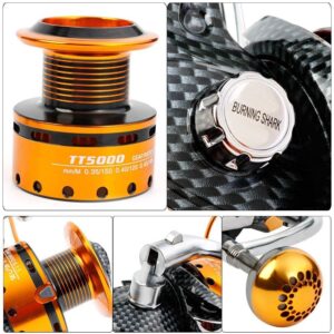 Burning Shark Fishing Reels- 12+1 BB, Light and Smooth Spinning Reels, Powerful Carbon Fiber Drag, Saltwater and Freshwater Fishing-TT1000