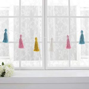 Mkono 2 Pack Tassel Garland Boho Cotton Pastel Banner for Thanksgiving Christmas Birthday Party Decor, Rainbow Wall Hangings for Classroom, Nursery, Kids Girls Bedroom, Baby Shower Wedding Decor