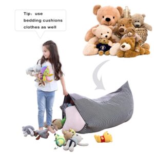 Stuffed Animal Bean Bag Chair Kids Toy Storage Organizer Stuffie Seat, Foldable Floor Chair Sofa Toy Storage Bean Bag Chair Seat for Kids, Teens and Adults Extra Large Super Soft Velvet，Cover Only