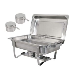 Thaweesuk Shop New 8QT 4 Pack Catering Stainless Steel Chafer Chafing Dish Sets Full Size Buffet 24"x14"x11.4" (LxWxH) of Set