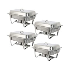 Thaweesuk Shop New 8QT 4 Pack Catering Stainless Steel Chafer Chafing Dish Sets Full Size Buffet 24"x14"x11.4" (LxWxH) of Set