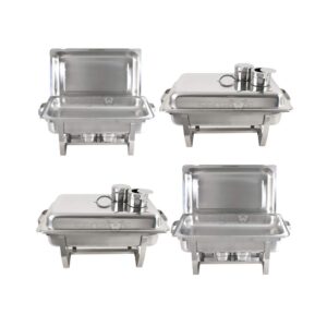 Thaweesuk Shop New 8QT 4 Pack Catering Stainless Steel Chafer Chafing Dish Sets Full Size Buffet 24"x14"x11.4" (LxWxH) of Set