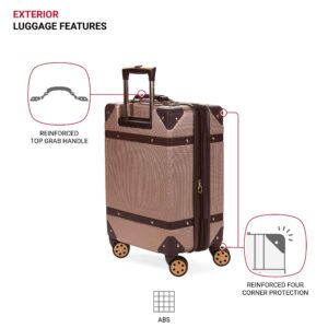 SwissGear 7739 Hardside Luggage Trunk with Spinner Wheels, Blush, Carry-On 19-Inch