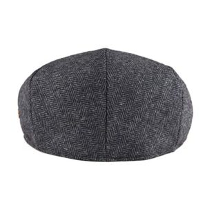 VOBOOM Men's Herringbone Flat Ivy Newsboy Hat Wool Blend Gatsby Cabbie Cap (Dark Grey, 7 5/8)