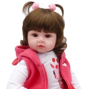 CHAREX Reborn Baby Dolls Toddler - Realistic Reborn Girl 18 inch Doll Weighted Lifelike with Soft Silicone Body Gift Set for Children Age 3+