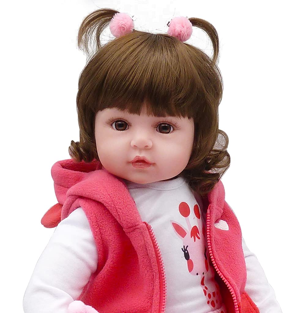 CHAREX Reborn Baby Dolls Toddler - Realistic Reborn Girl 18 inch Doll Weighted Lifelike with Soft Silicone Body Gift Set for Children Age 3+