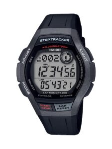 casio men's ws- 2000h- 1avcf step tracker digital display quartz black/black watch