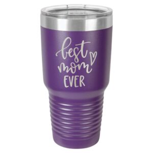 best mom ever purple 30 oz tumbler with straw and slide top lid | stainless steel travel mug | compare to yeti rambler