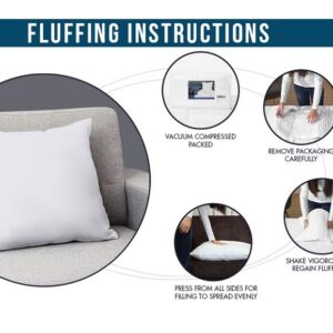 Utopia Bedding Throw Pillows Insert (Pack of 2, White) - 12 x 20 Inches Bed and Couch Pillows - Indoor Decorative Pillows