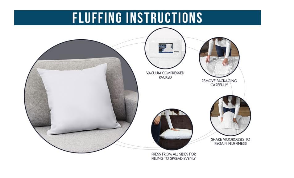 Utopia Bedding Throw Pillows Insert (Pack of 2, White) - 12 x 20 Inches Bed and Couch Pillows - Indoor Decorative Pillows