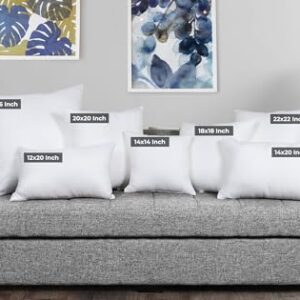 Utopia Bedding Throw Pillows Insert (Pack of 2, White) - 12 x 20 Inches Bed and Couch Pillows - Indoor Decorative Pillows