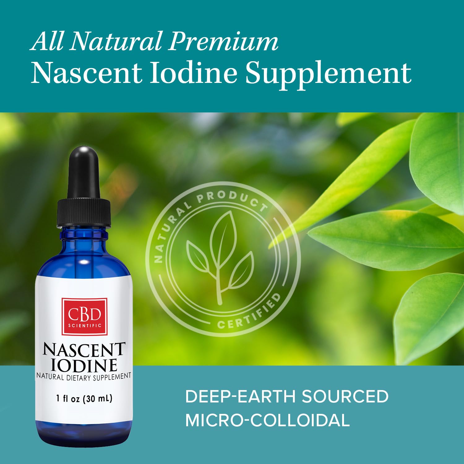 Organic Nascent Iodine Supplement Deep-Earth Sourced. Supports & Detoxifies Thyroid. Metabolism Heath, Focus & Better Sleep. 1,950 mcg per Serving