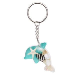 fm fm42 turquoise glow in the dark starfish seashell dolphin key ring keychain