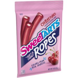 SweeTARTS Ropes, Cherry Punch Candy, 3 Ounce Pouch (Pack of 12)