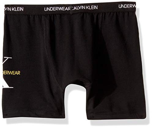 Calvin Klein Little Boy's Kids Modern Cotton Assorted Boxer Briefs Underwear, Multipack, 2 Pack - Heather Grey, Black, 16-18