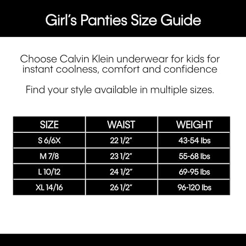 Calvin Klein Girls' Little Modern Cotton Bikini, 2 Pack-Ck Logo White, Medium