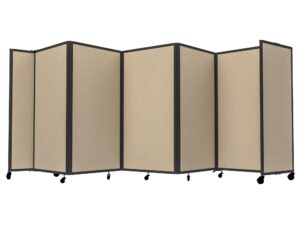 versare room divider 360 portable wall partition | folding panels | large freestanding divider | locking wheels | temporary room separator