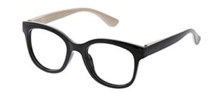 peepers by peeperspecs women's grandview soft square blue light blocking reading glasses, black, 50 + 1.75