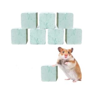 hamiledyi rat lava block chew toy,chinchilla bites calcium cubes stone for grinding teeth,hamsters supplies,mineral pumice chewing toys for small animal gerbil guinea pig mice mouse 8pcs blue