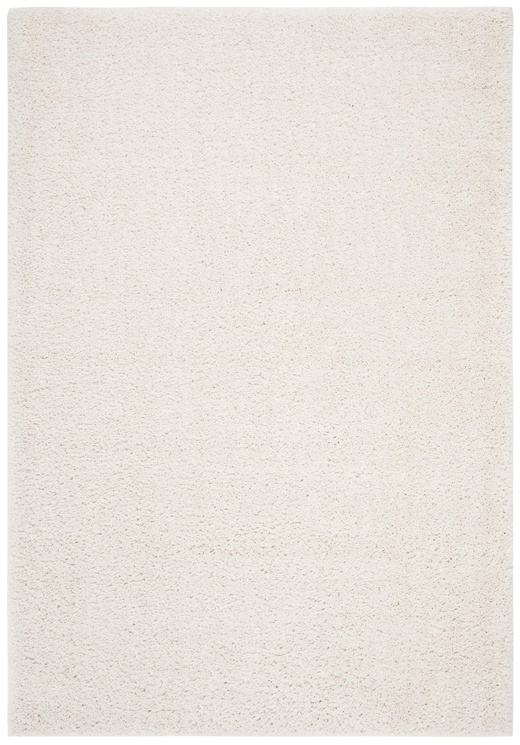 SAFAVIEH August Shag Collection Area Rug - 8' x 10', Ivory, Solid Design, Non-Shedding & Easy Care, 1.2-inch Thick Ideal for High Traffic Areas in Living Room, Bedroom (AUG900C)