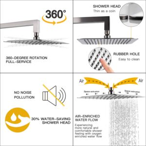 Gappo Shower System Brushed Nickel Wall Mounted High Pressure 10 Inch Rain Shower Head System Rainfall Shower Faucet Shower Combo Set with Handheld Rough-in Valve Included