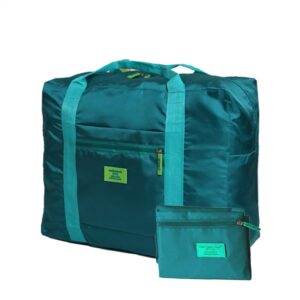 travel duffel bag lightweight foldable travel bag for women and men waterproof tote carry on luggage bag weekender overnight bag (green)