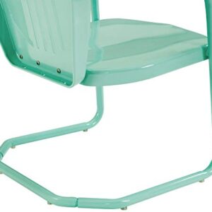 Crosley Furniture CO1001A-AQ Griffith Retro Metal Outdoor Chair, Aqua