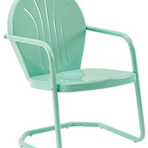 Crosley Furniture CO1001A-AQ Griffith Retro Metal Outdoor Chair, Aqua