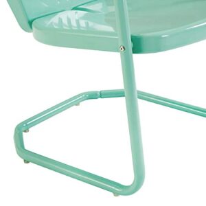 Crosley Furniture CO1001A-AQ Griffith Retro Metal Outdoor Chair, Aqua