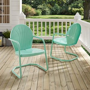 Crosley Furniture CO1001A-AQ Griffith Retro Metal Outdoor Chair, Aqua