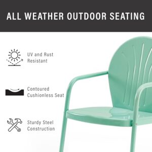 Crosley Furniture CO1001A-AQ Griffith Retro Metal Outdoor Chair, Aqua