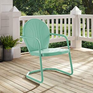 Crosley Furniture CO1001A-AQ Griffith Retro Metal Outdoor Chair, Aqua