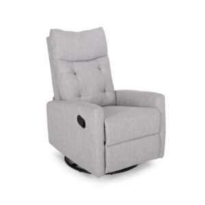 great deal furniture ishtar contemporary glider swivel push back nursery recliner - light gray and black finish 35.75d x 25w x 39h in