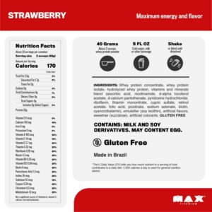 Max Titanium Whey Protein Powder Strawberry Flavor | Concentrate & Hydrolyzed Whey Isolate | 1.98lbs | Muscle Growth & Recovery | Keto Friendly & Low Carb | 23 Servings