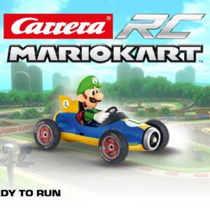 Carrera RC Official Licensed Mario Kart Mach 8 Luigi 1: 18 Scale 2.4 Ghz Remote Radio Control Car with Rechargeable Lifepo4 Battery - Kids Toys Boys/Girls, (Model: 181067)