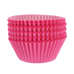 trusber baking cups, 100 pieces paper cupcake liners wrappers nonstick muffin molds baking cup holders for wedding, birthday, baby shower or holiday party (pink)