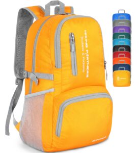 zomake lightweight packable backpack - 35l light foldable hiking backpacks water resistant collapsible daypack for travel(yellow new)