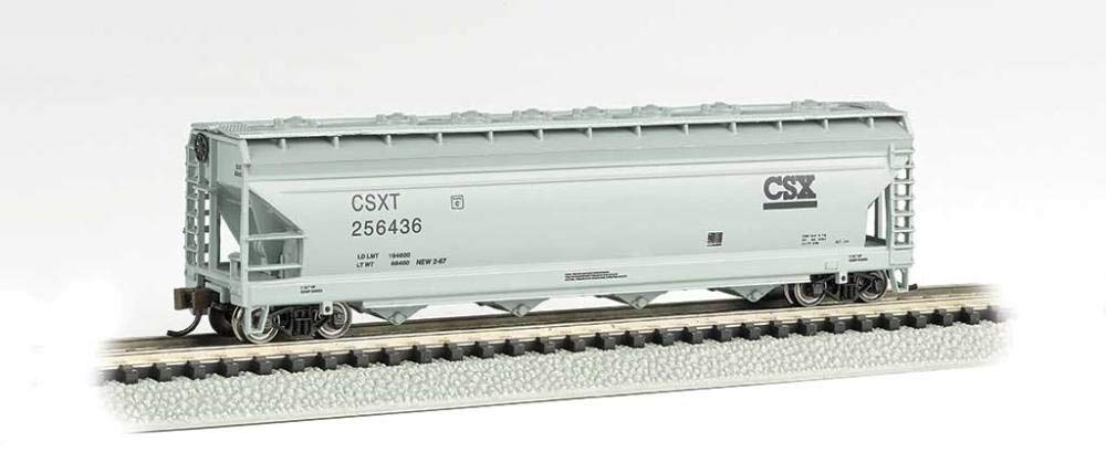 Bachmann Trains ACF 56' 4-Bay Center-Flow Hopper - CSX #256436 - N Scale, Prototypical Silver